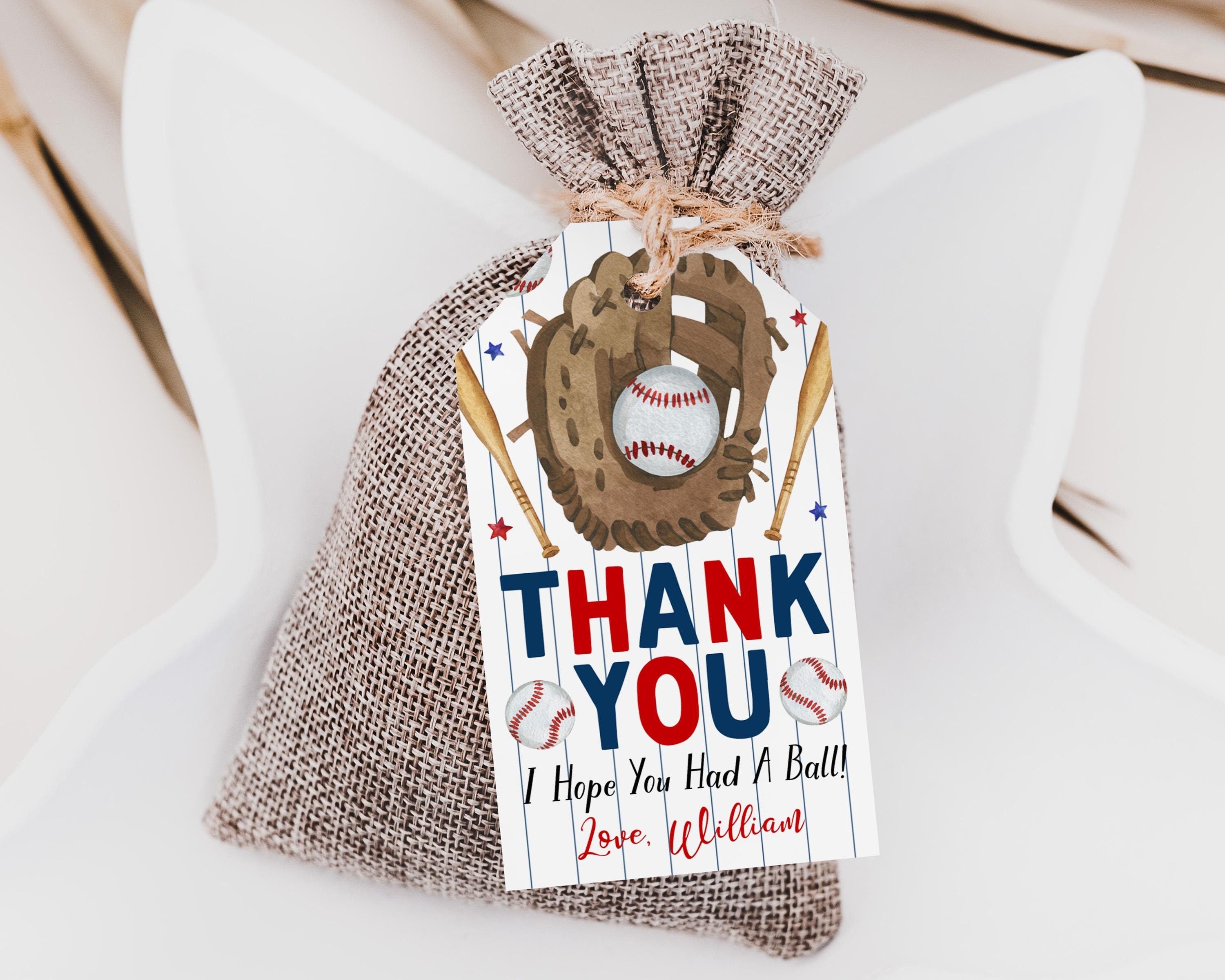 Baseball Birthday Party Favor Tags Editable Template, Baseball Little ...