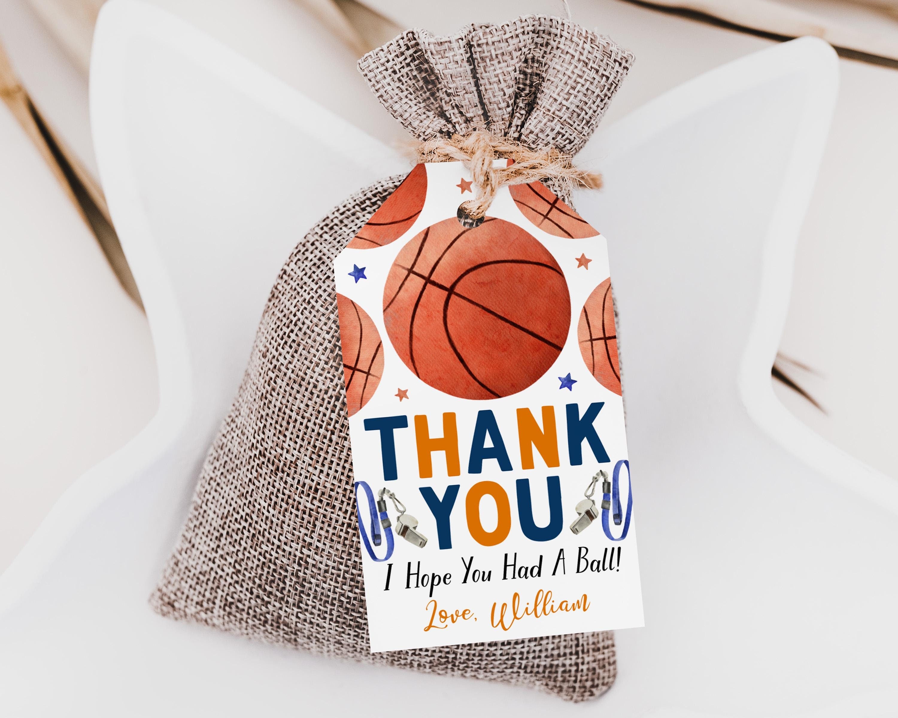 Basketball Birthday Party Favor Tags Editable Template, Basketball Par ...