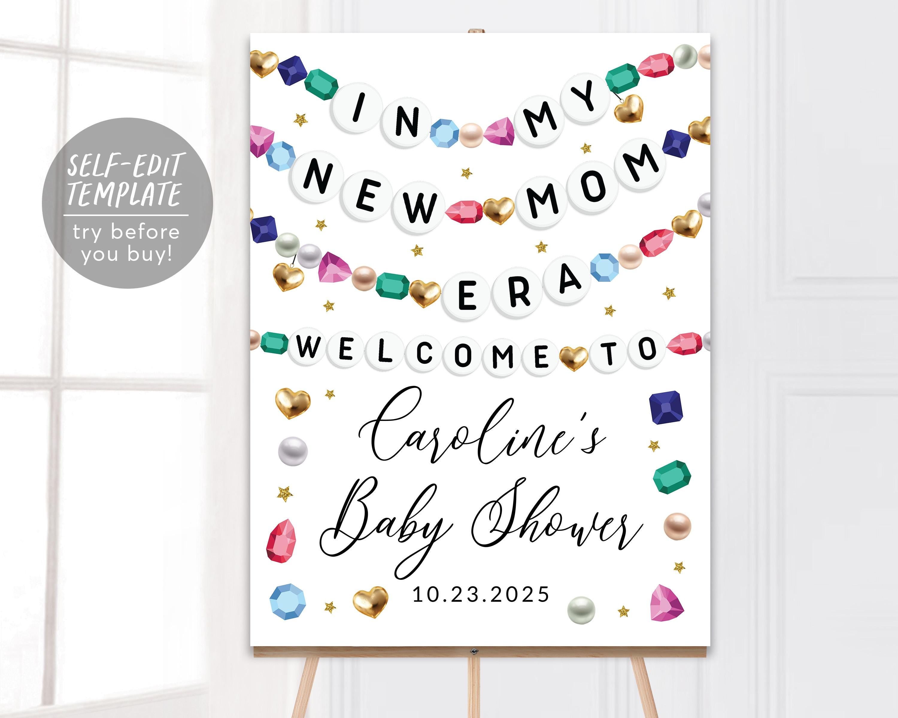 In My New Mom Era Baby Shower Welcome Sign Editable Template, Friendsh ...