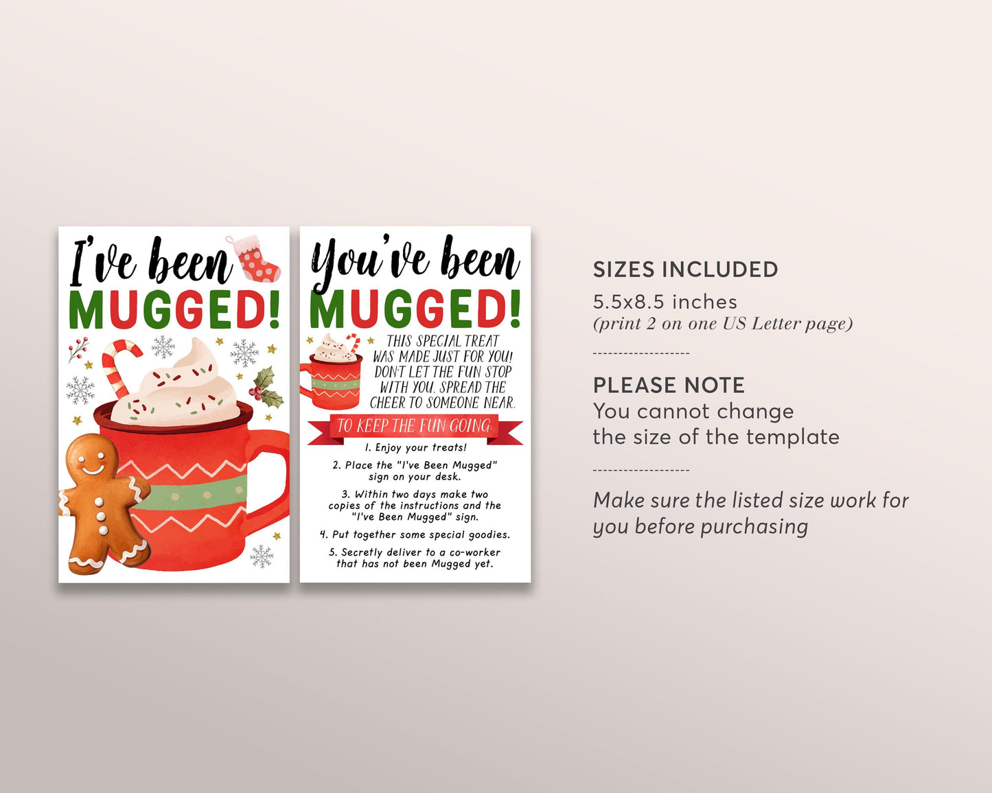 I've Been Mugged Coworker Game Editable Template, You've Been Mugged O ...