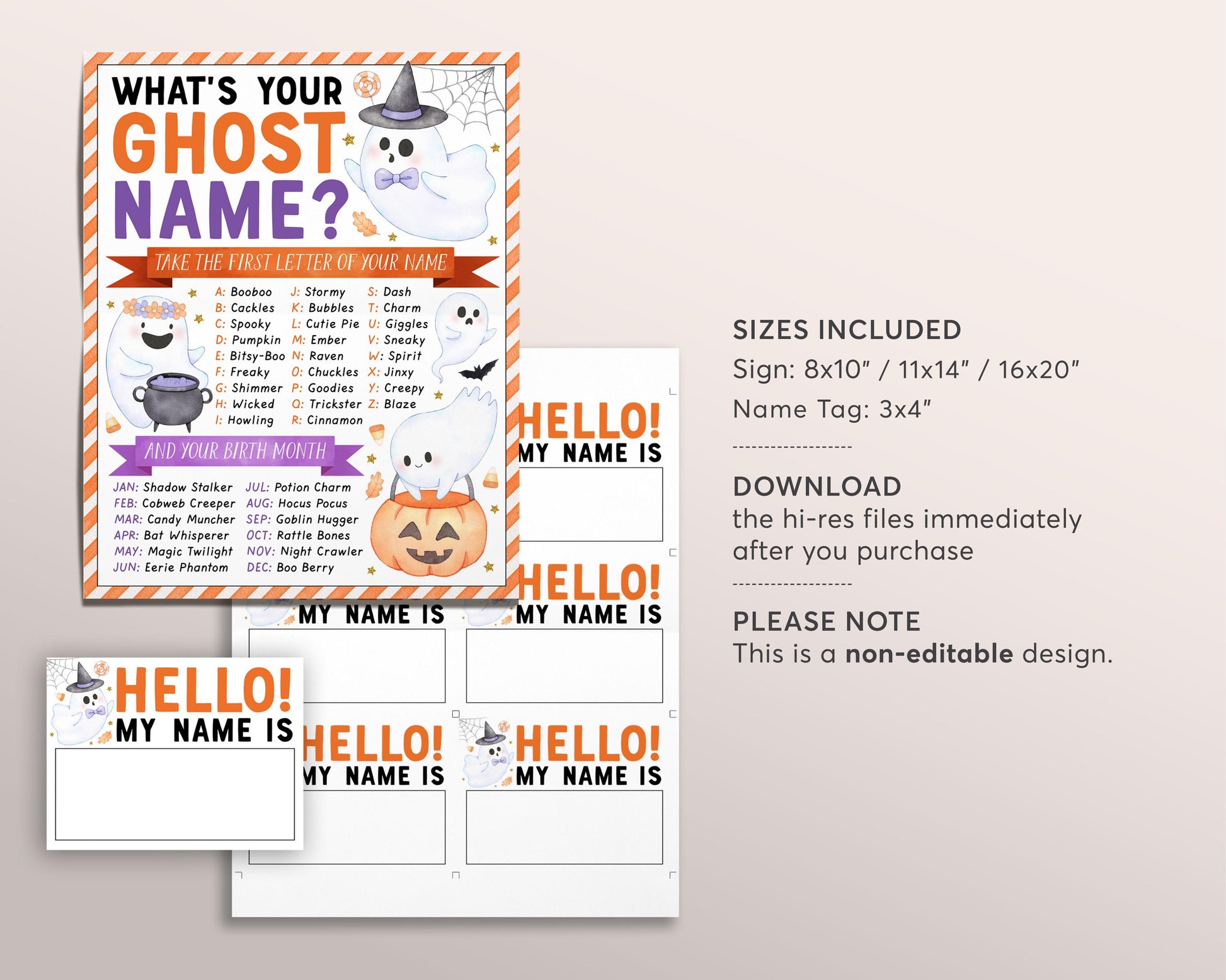 What's Your Ghost Name Game, Spooktacular Halloween Decor, Pumpkin Car ...