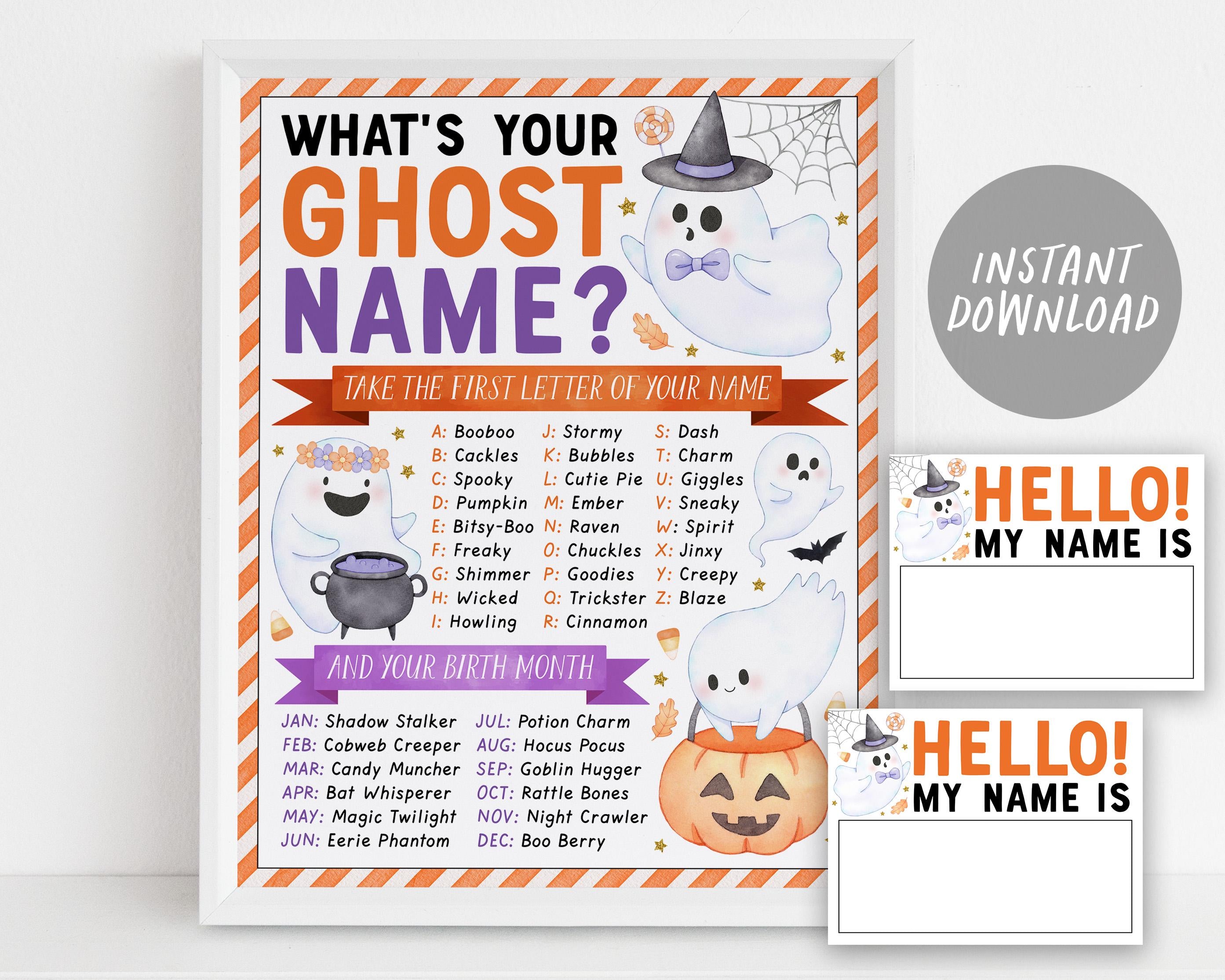 What's Your Ghost Name Game, Spooktacular Halloween Decor, Pumpkin Car ...