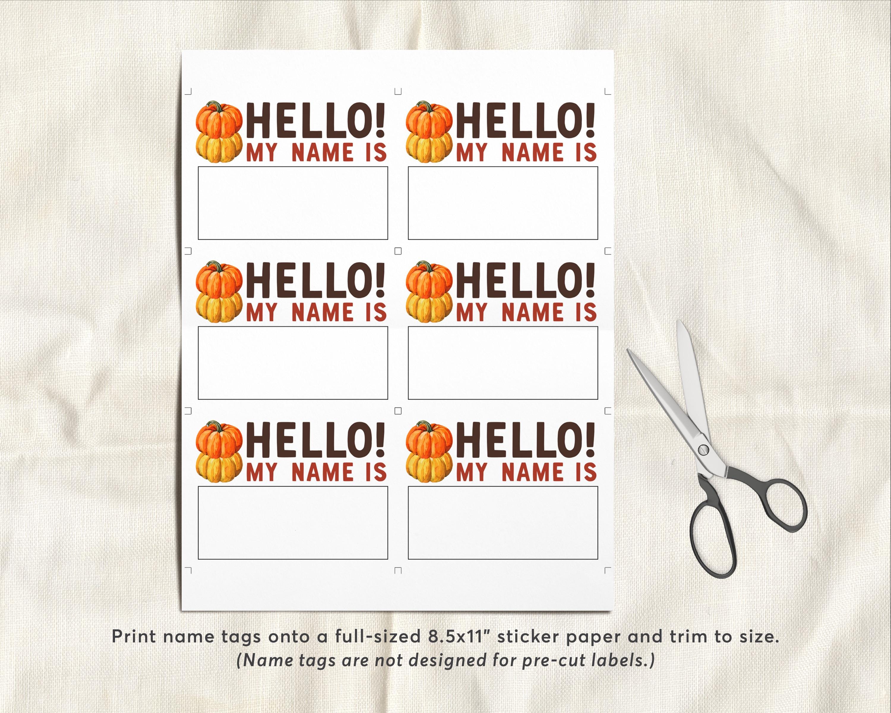 What's Your Fall Name Game With Name Tags And Sign, Fall Party Activit ...