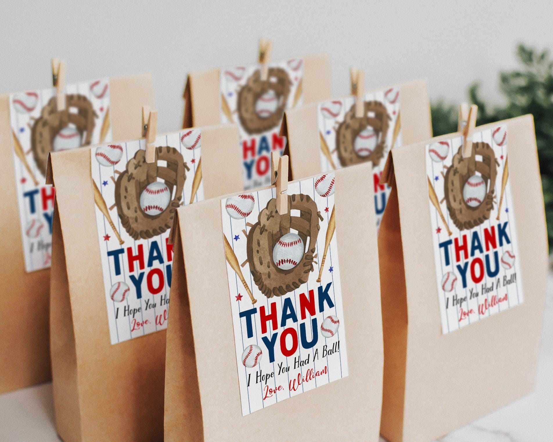 Baseball Birthday Party Favor Tags Editable Template, Baseball Little ...