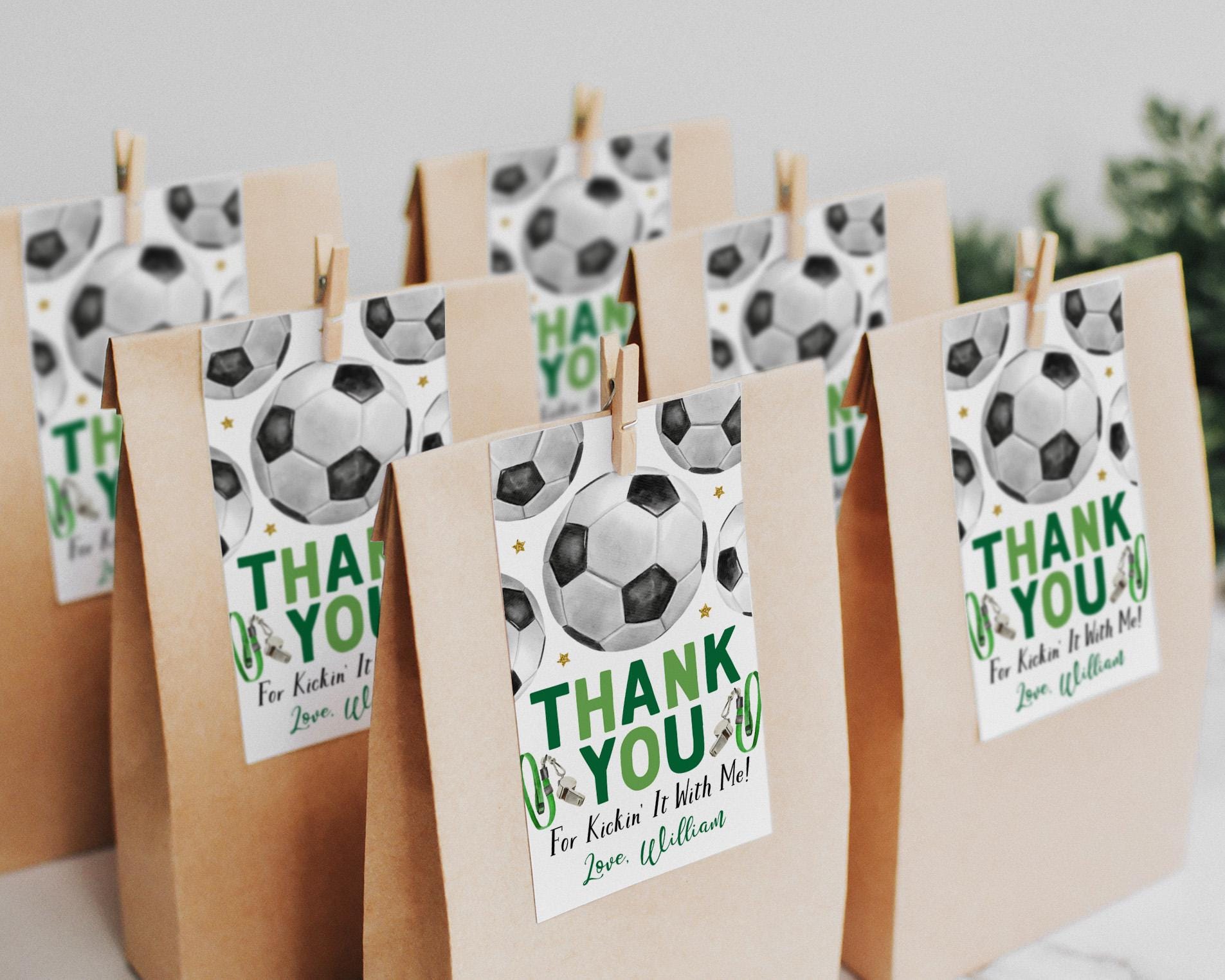 Soccer Birthday Party Favor Tags Editable Template, Soccer Theme Party ...