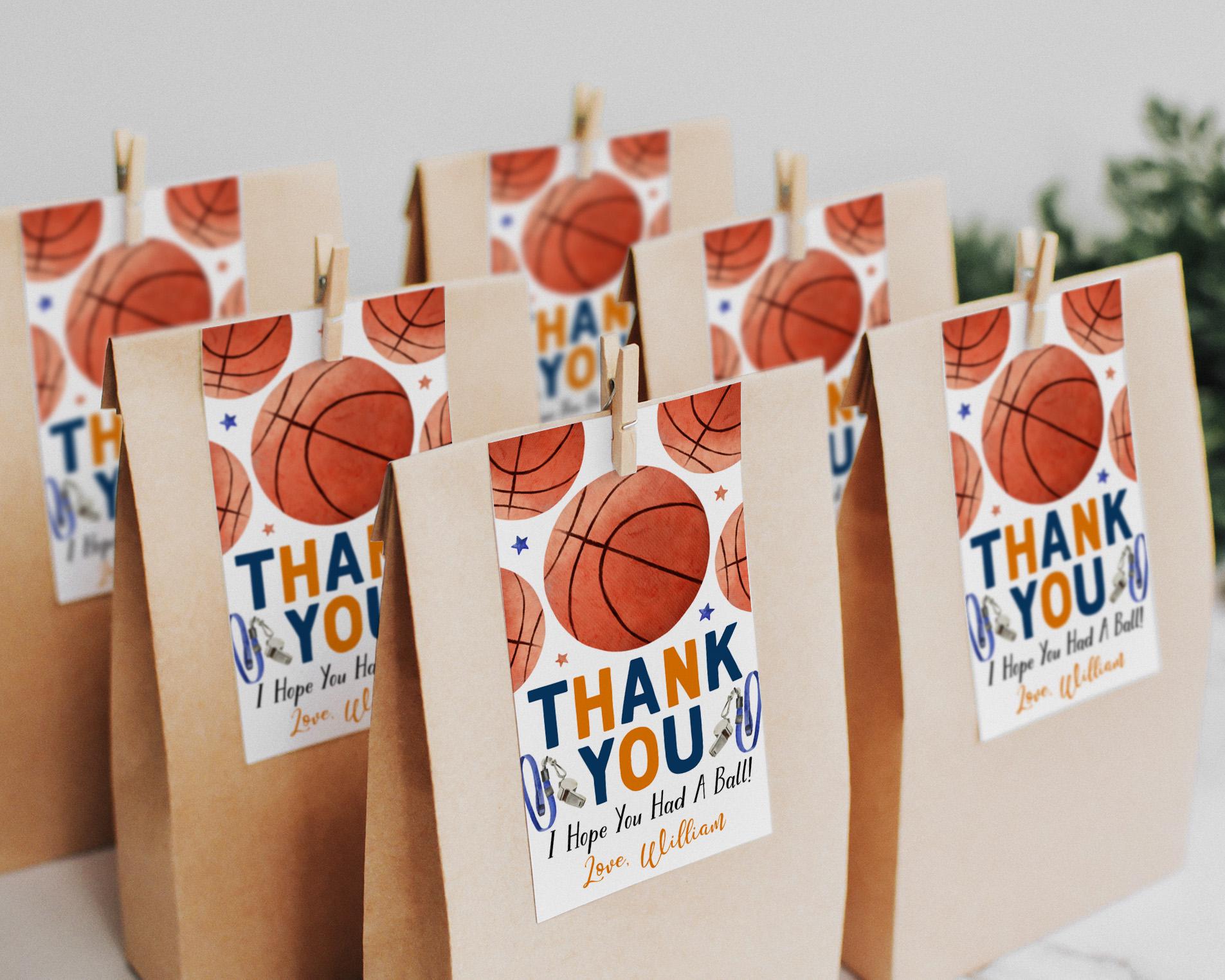 Basketball Birthday Party Favor Tags Editable Template, Basketball Par ...