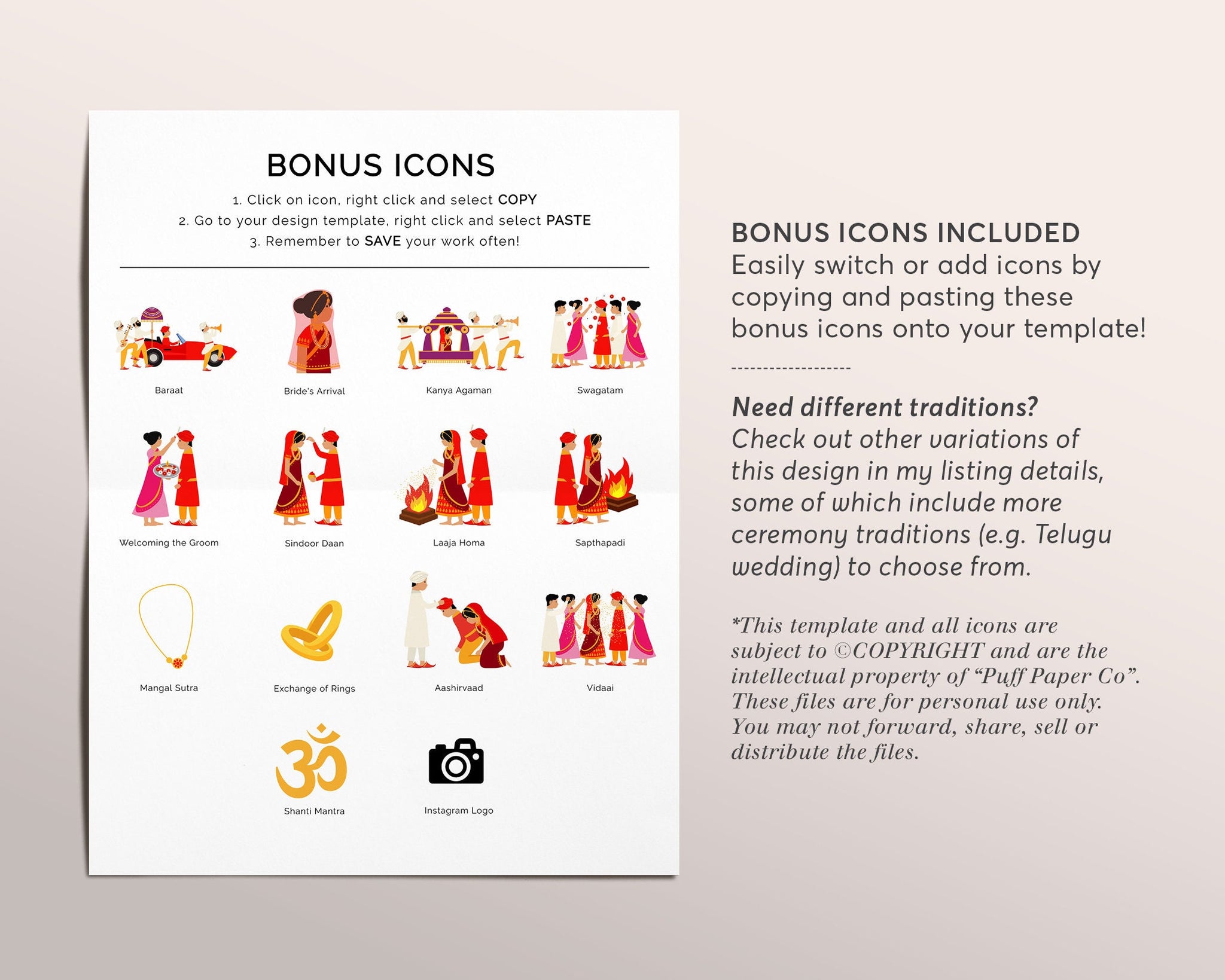 Editable Hindu Ceremony Program Template , Long Hindu Wedding Program ...