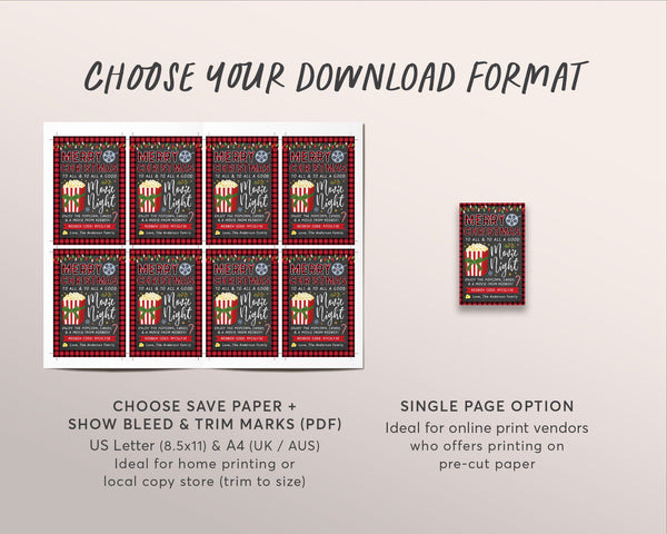 Christmas Movie Gift Tags Editable Template, Redbox Christmas Gift, Po ...