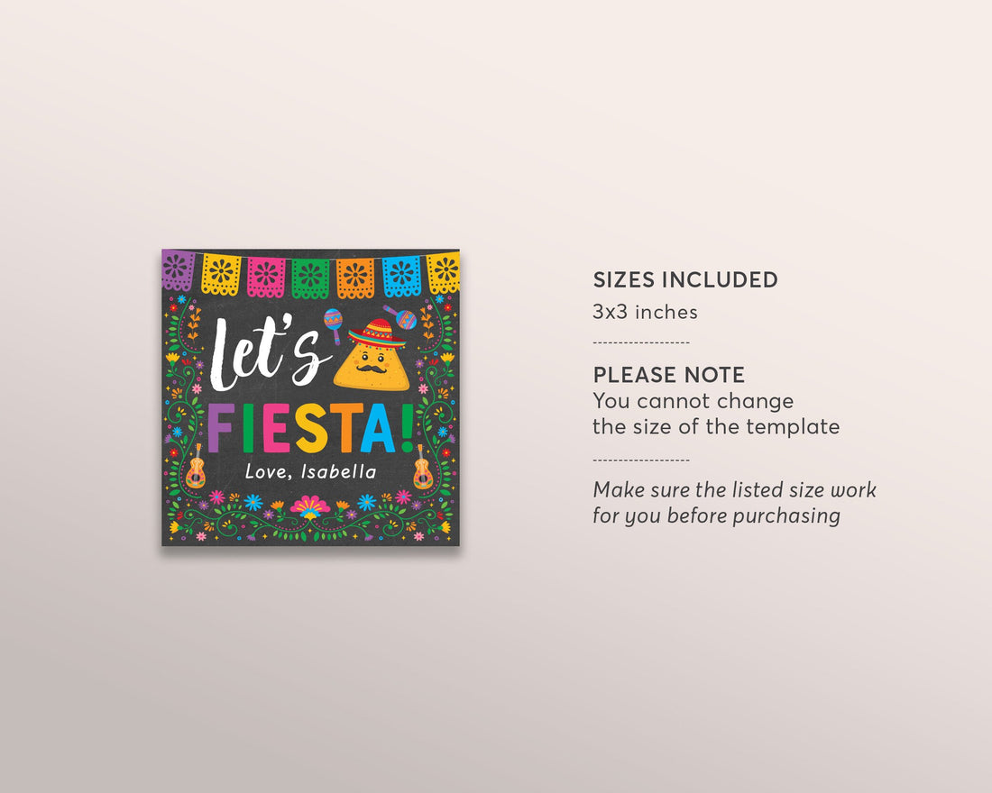 Fiesta Cinco De Mayo Gift Tag Editable Template, Mexican Themed Nacho ...