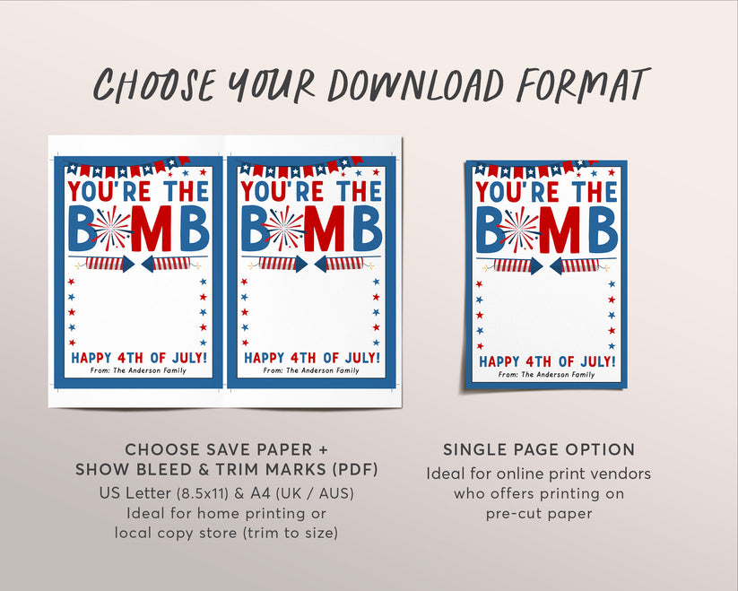 4th of July Gift Card Holder Editable Template, Fourth Of July Patriot ...