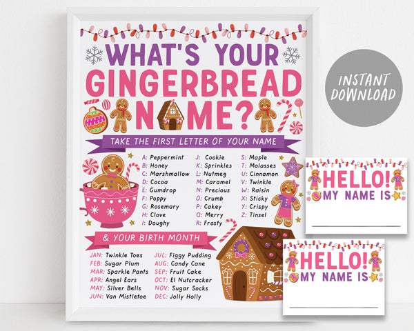 What's Your Gingerbread Name Game, Gingerbread Decorating Birthday Par ...