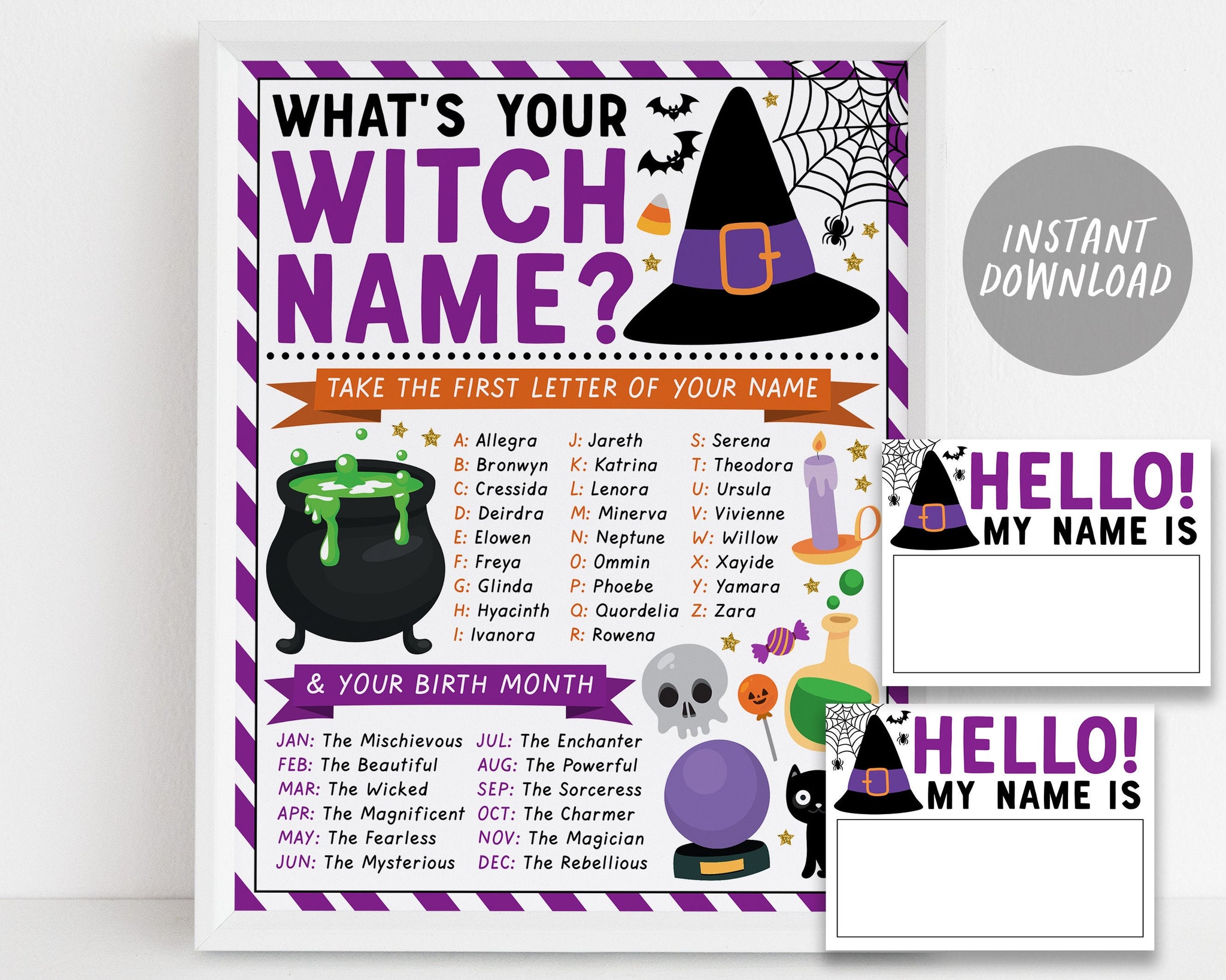 What's Your Witch Name Game, Spooktacular Halloween Witch Themed Party ...