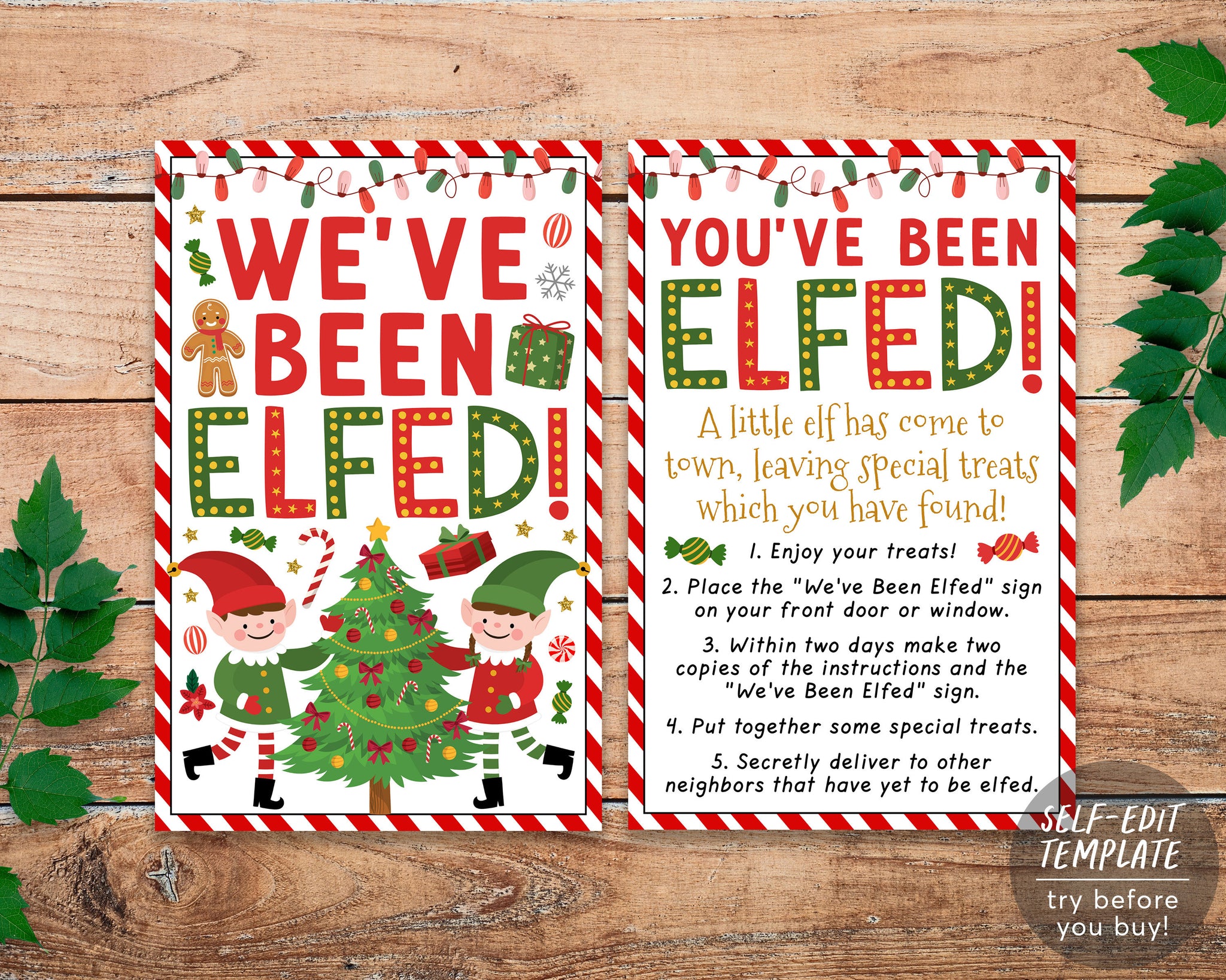 We've Been Elfed Christmas Game Editable Template, You've Been Elfed L ...