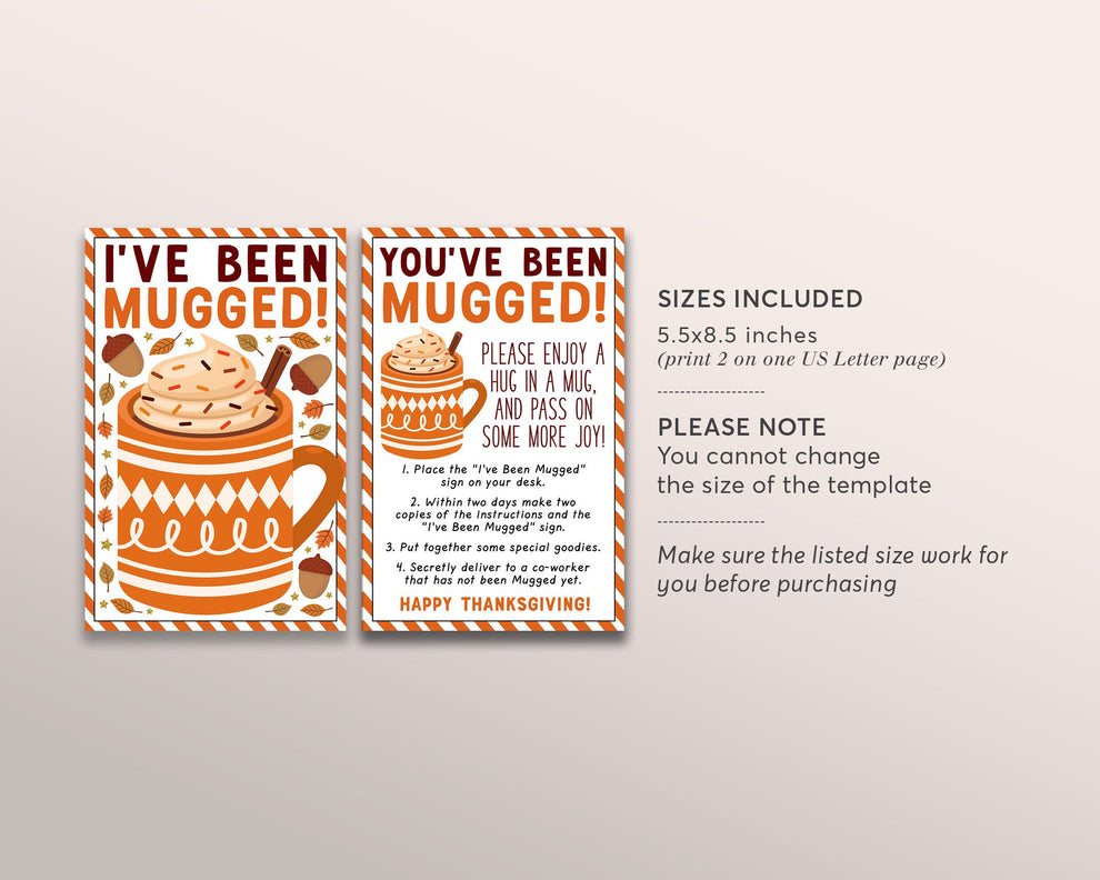 I've Been Mugged Coworker Game Editable Template, You've Been Mugged A ...