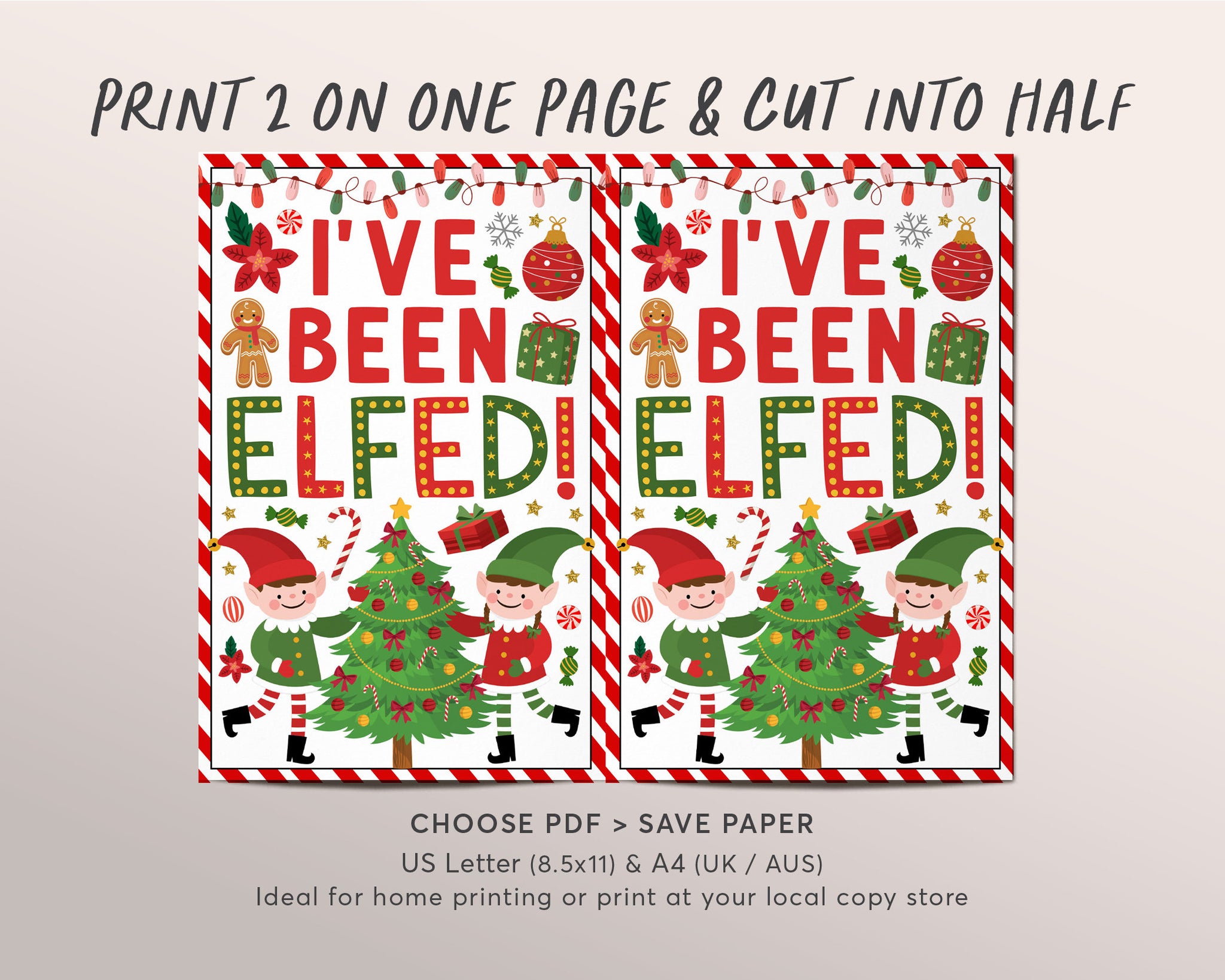 You've Been Elfed Coworker Game Editable Template, We've Been Elfed I ...