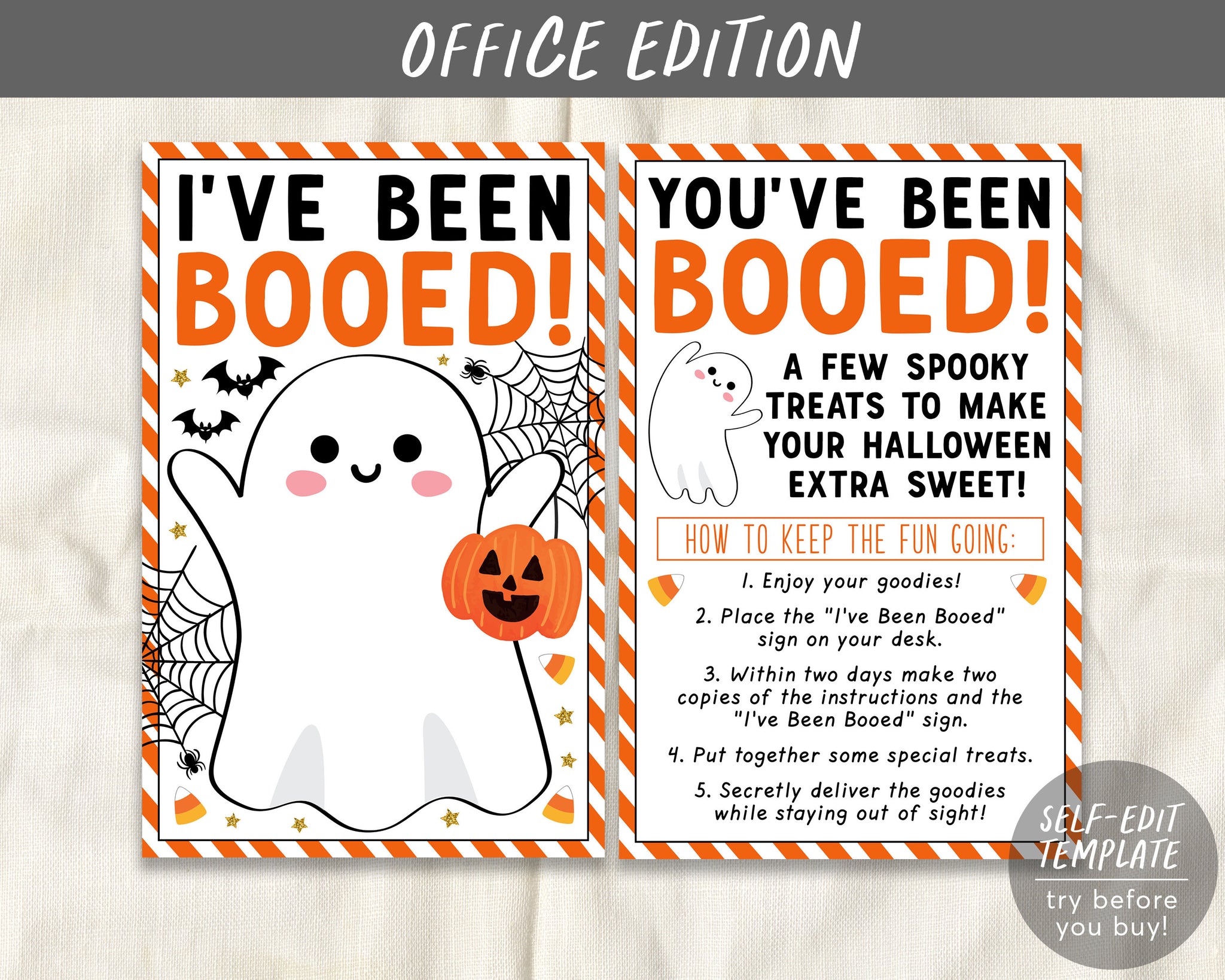 I've Been Booed Coworker Game Editable Template, You've Been Booed Wor ...