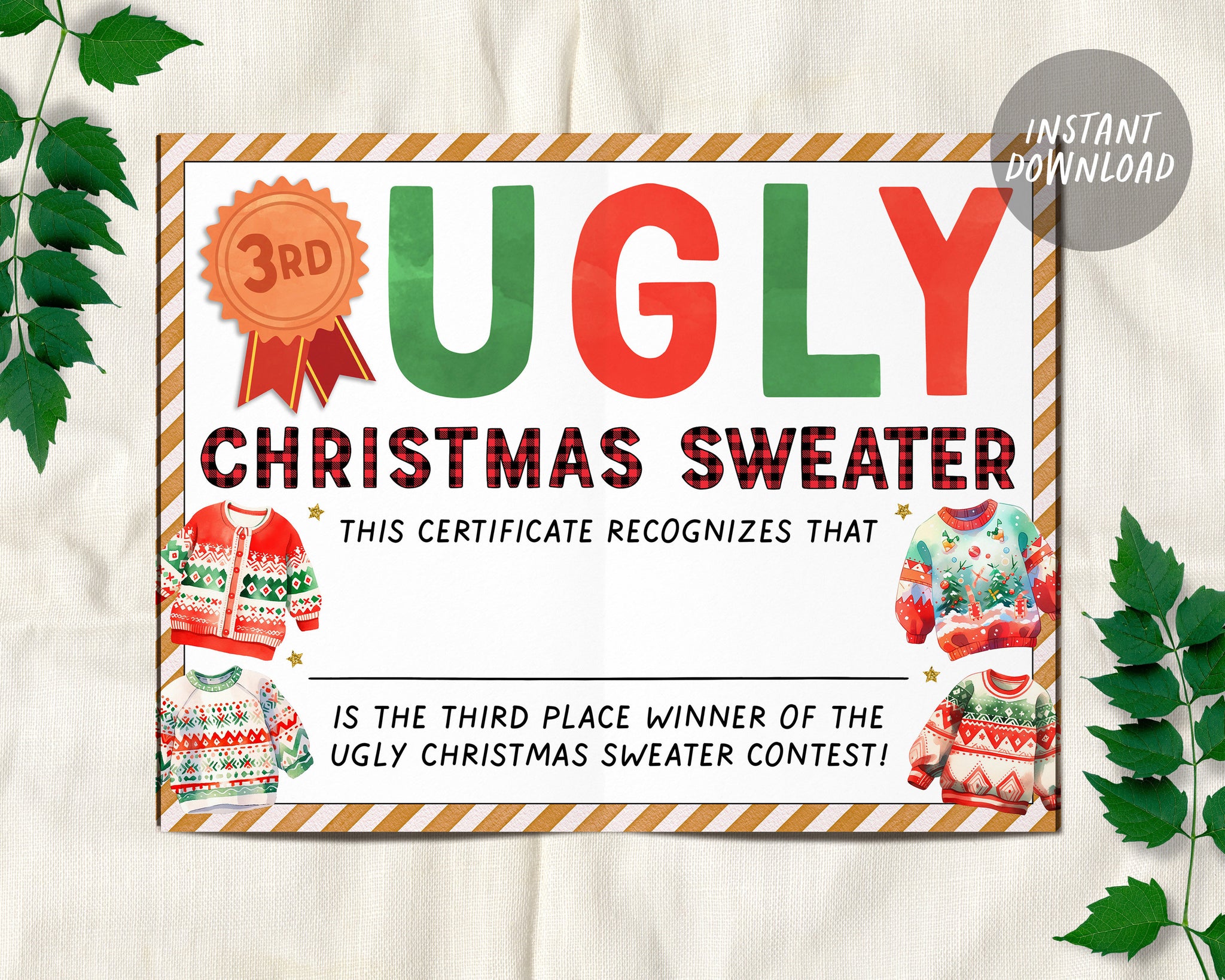 Christmas Ugly Sweater Party Decorations BUNDLE, Ugly Sweater Contest ...