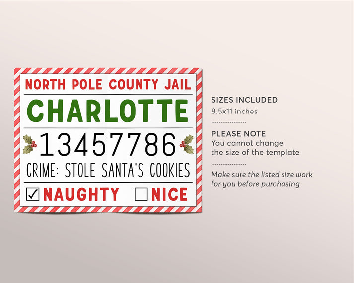 Christmas Mugshot Sign Board Editable Template, Holiday Ugly Sweater P ...